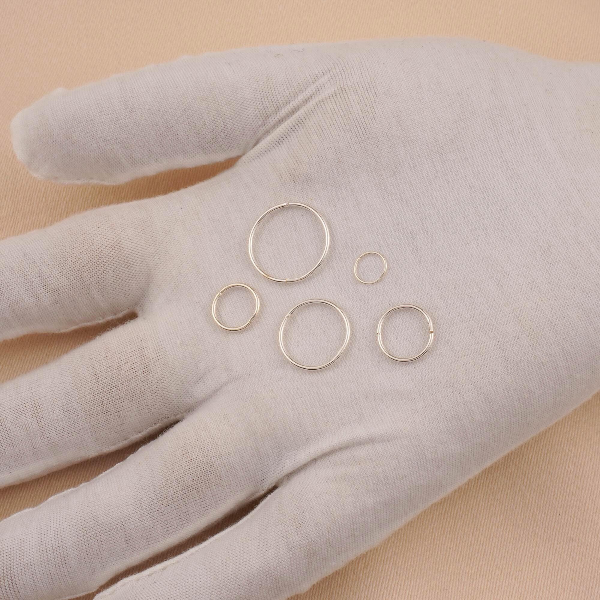Sterling Silver Hinged Sleeper Clicker Hoops - Hypoallergenic Silver ...