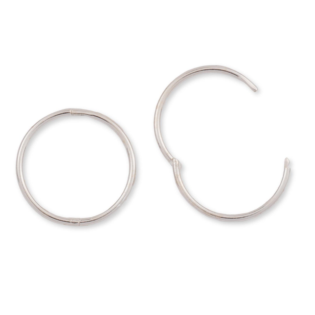 Sterling Silver Hinged Sleeper Clicker Hoops - Hypoallergenic Silver ...