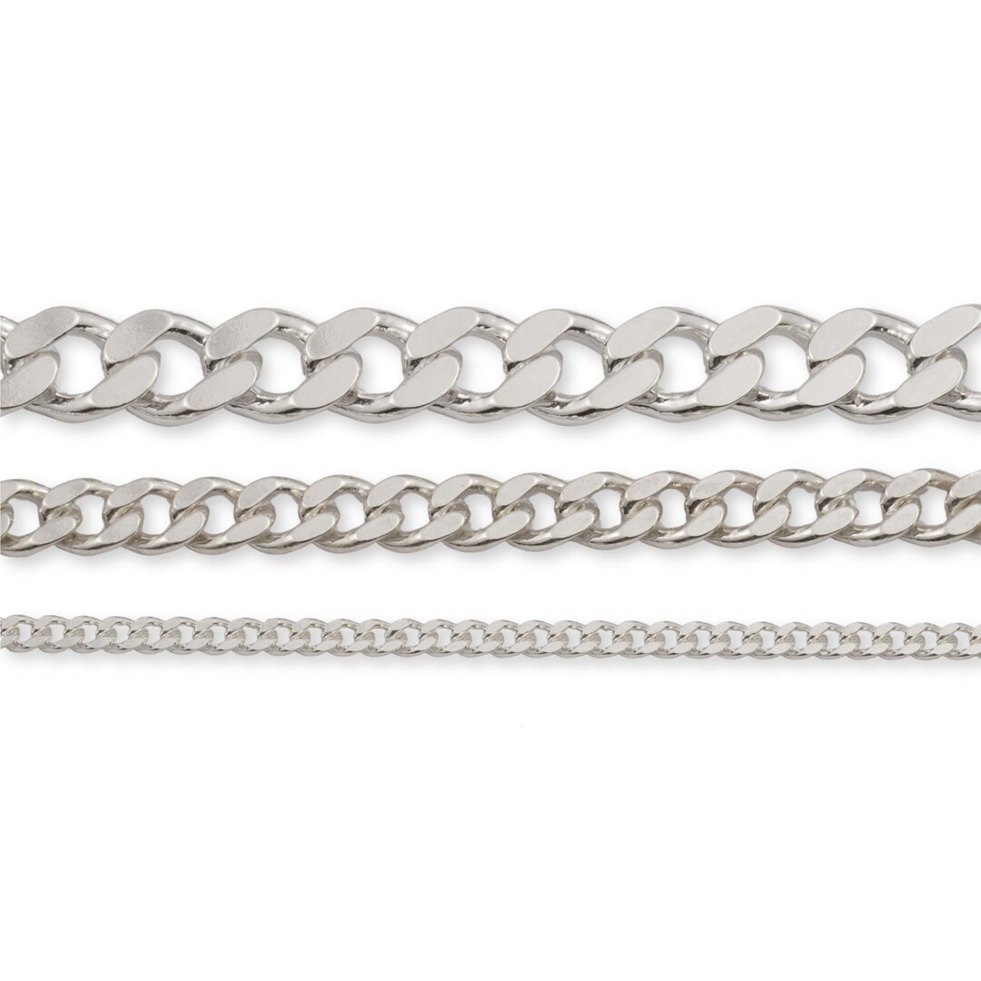 9k Solid White Gold Cuban Link Chain Roll - 375 White Gold Loose Chain ...