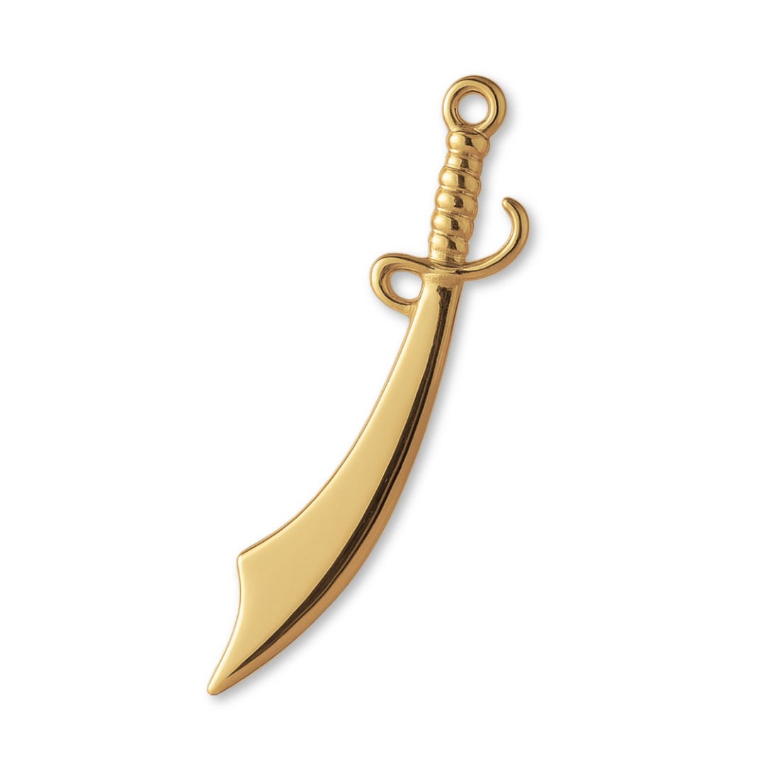 14ct Gold Plated Arabian Scimitar Charm - Objects & Trinket Charms ...