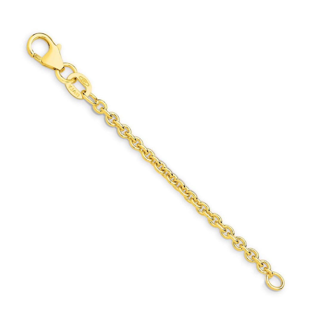 18k Solid Gold Cable Chain Extender - Custom Length Extension Chain for ...