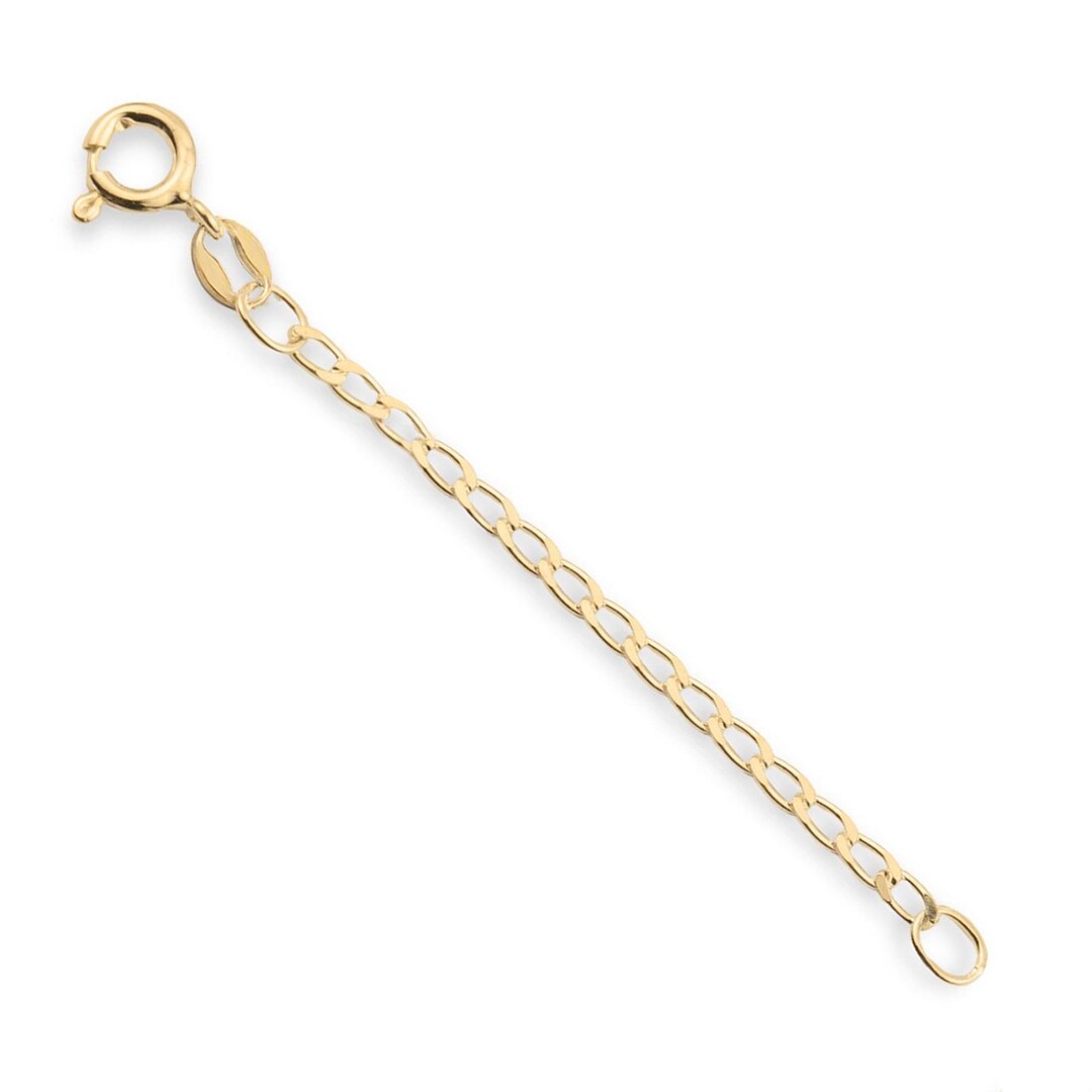 9k Solid Gold Long Curb Chain Extender - Custom Length Extension Chain ...
