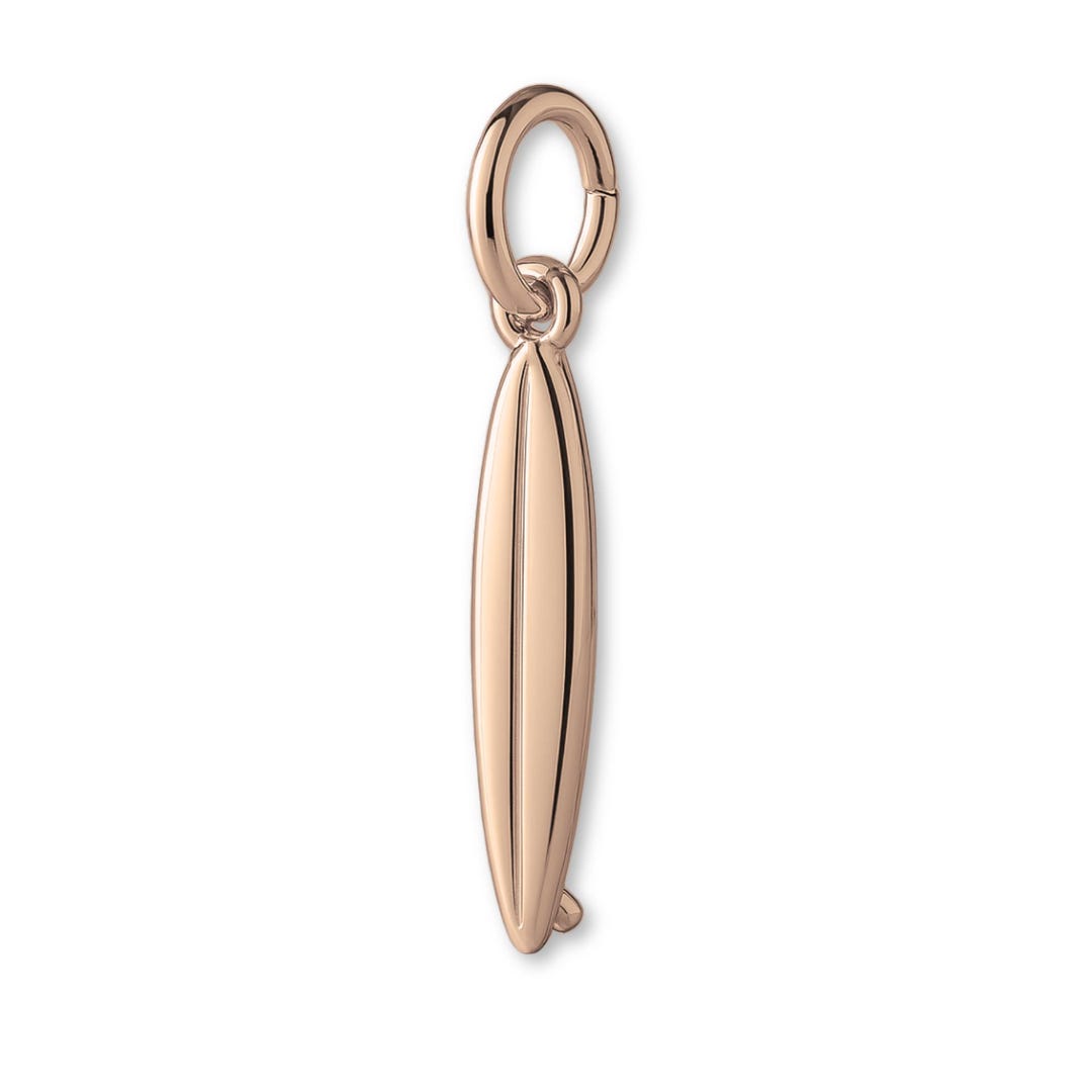 Solid 9ct Rose Gold Shortboard Surfboard Charm - Sports Charms - 9k ...
