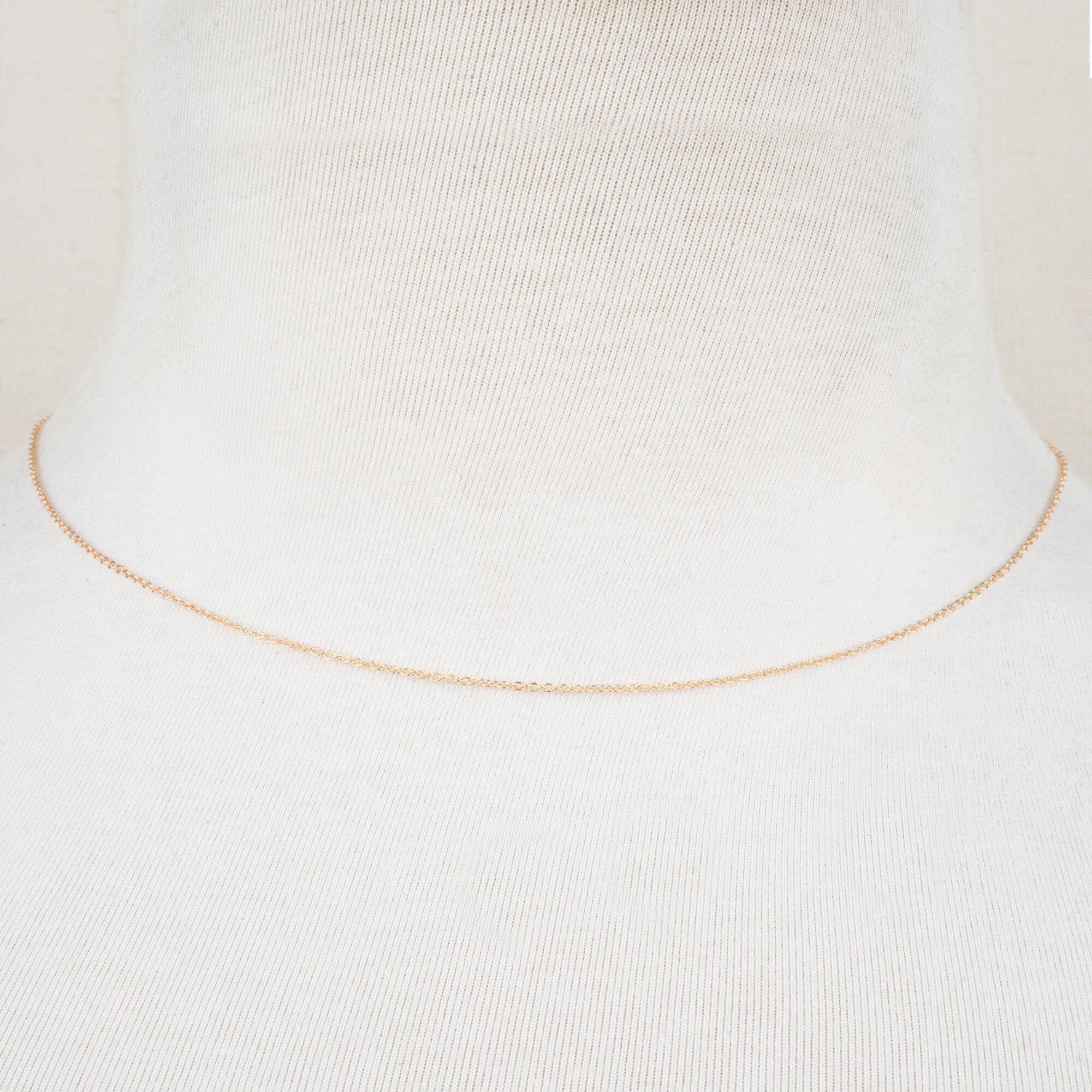 18k Solid Rose Gold Cable Chain Necklace - Custom Length - Solid 750 ...