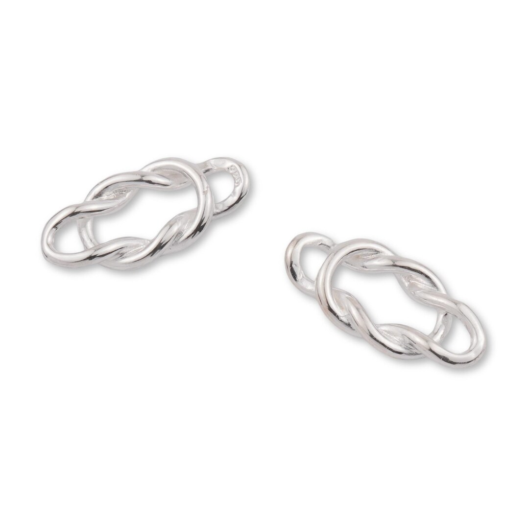 Sterling Silver Reef Knot Connector Charm - Pre Made Necklace ...