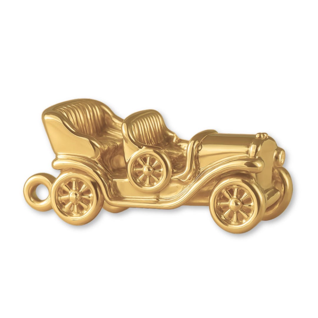 14ct Gold Plated Open-top Vintage Car Charm - Transport & Vehicle ...