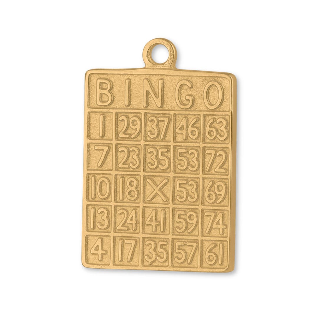 14ct Gold Plated Bingo Card Charm - Objects & Trinket Charms - 14k ...