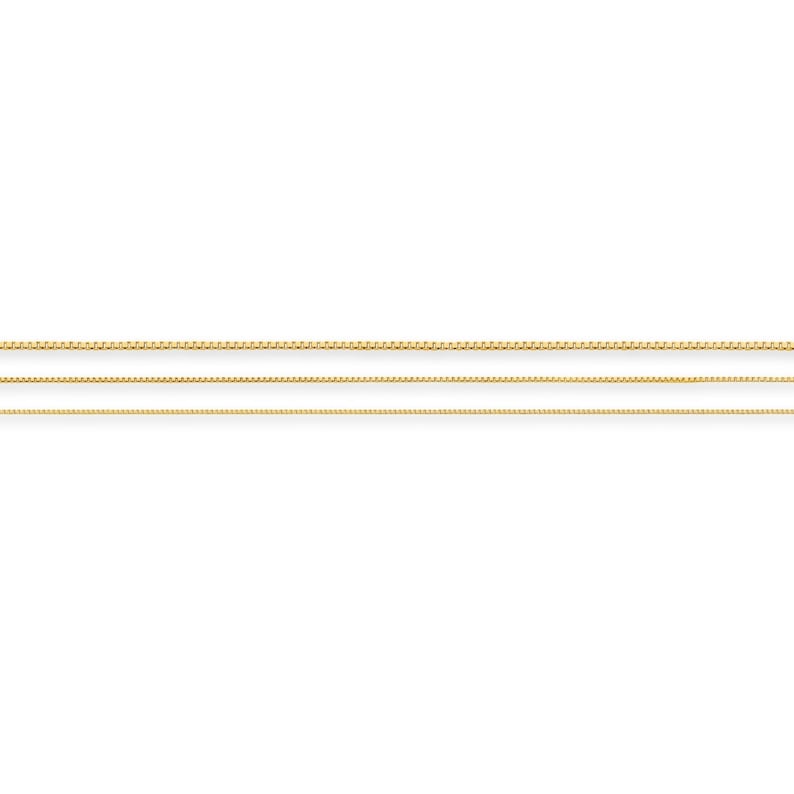 18k Solid Gold Box Chain Extender - Custom Length Extension Chain for ...