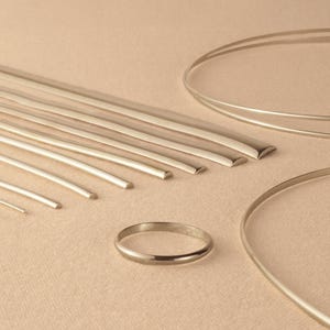 9k White Gold Half Round Wire, Ring & Bracelet Making, Shaped Wire, 375 ...