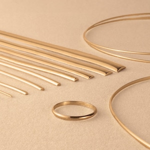 14k Solid Gold Half Round Wire, Ring & Bracelet Making, Shaped Wire ...