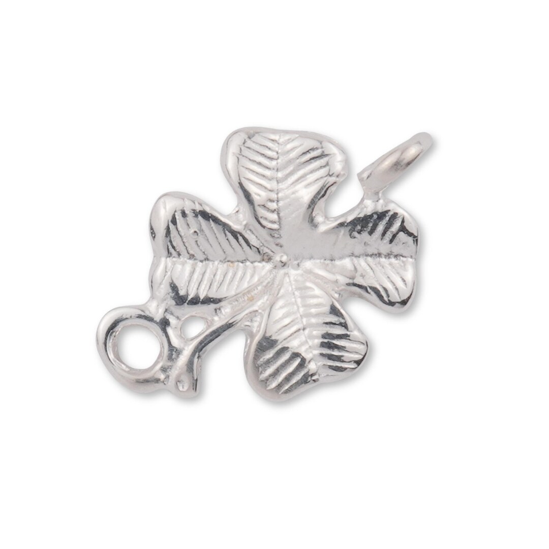 Sterling Silver 4 Leaf Clover Connector Charm - Charm Separator With ...