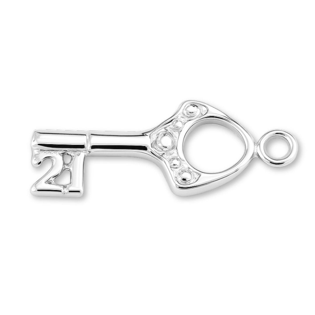 Solid 999 Pure Silver 21 Treasure Box Key Charm - Celebration Charms ...
