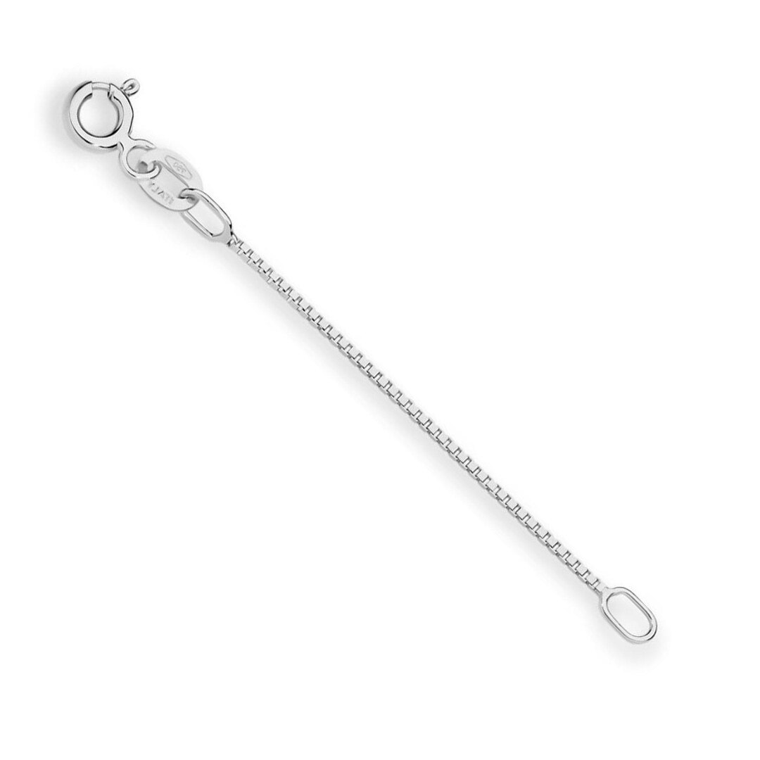 18k Solid White Gold Box Chain Extender - Custom Length Extension Chain ...