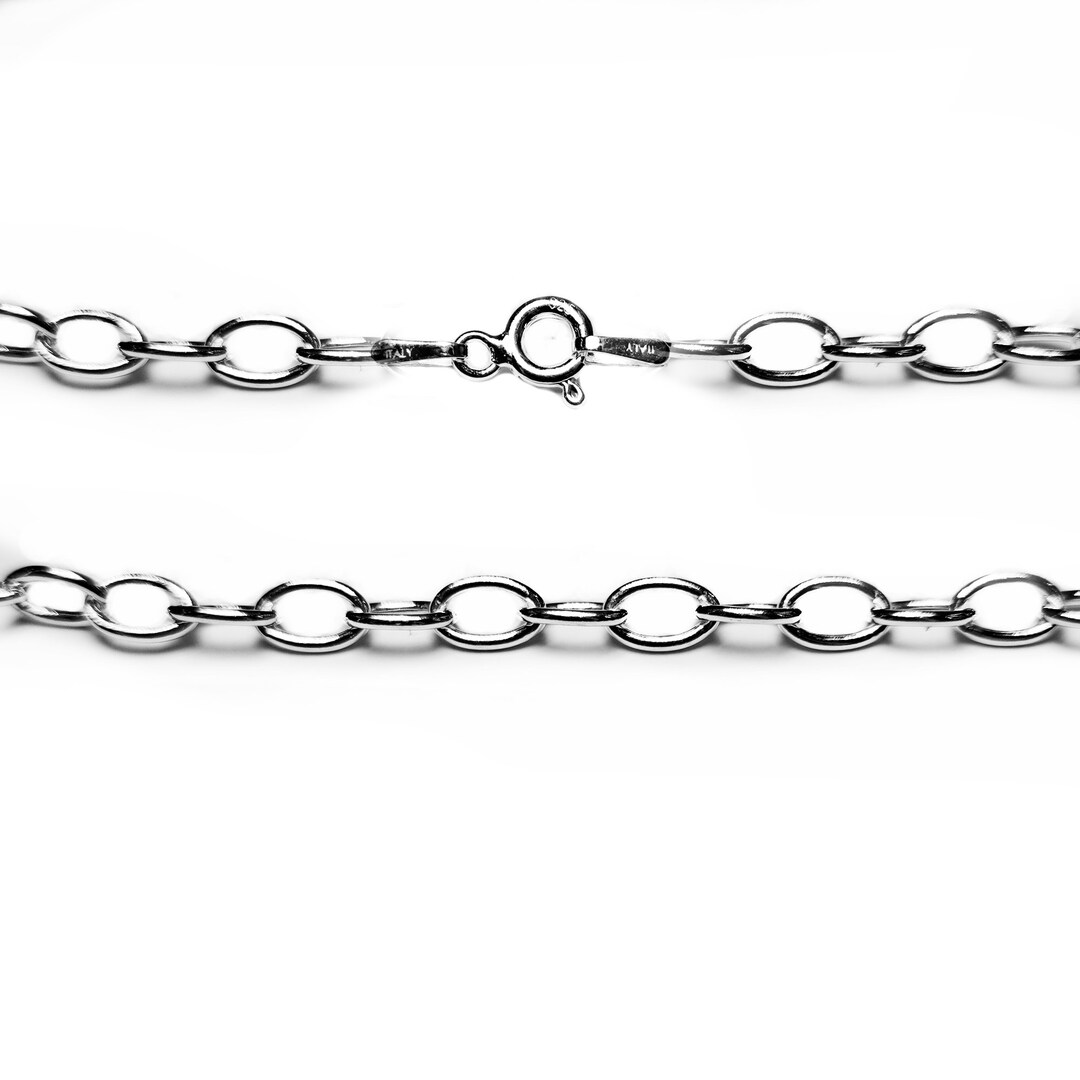 Sterling Silver Necklace Chain - Long Cable Chain W/ Bolt Ring Clasp ...