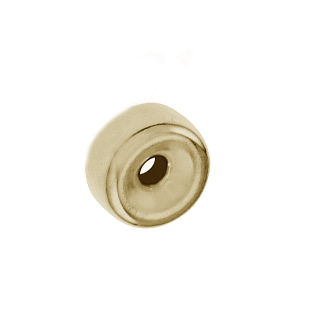 14k Solid Gold Roundel Spacer Beads Smooth Round Seamless Gold Beads ...