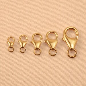 18K Solid Yellow Gold Lobster Clasp - Trigger Claw Locking Clasp for ...