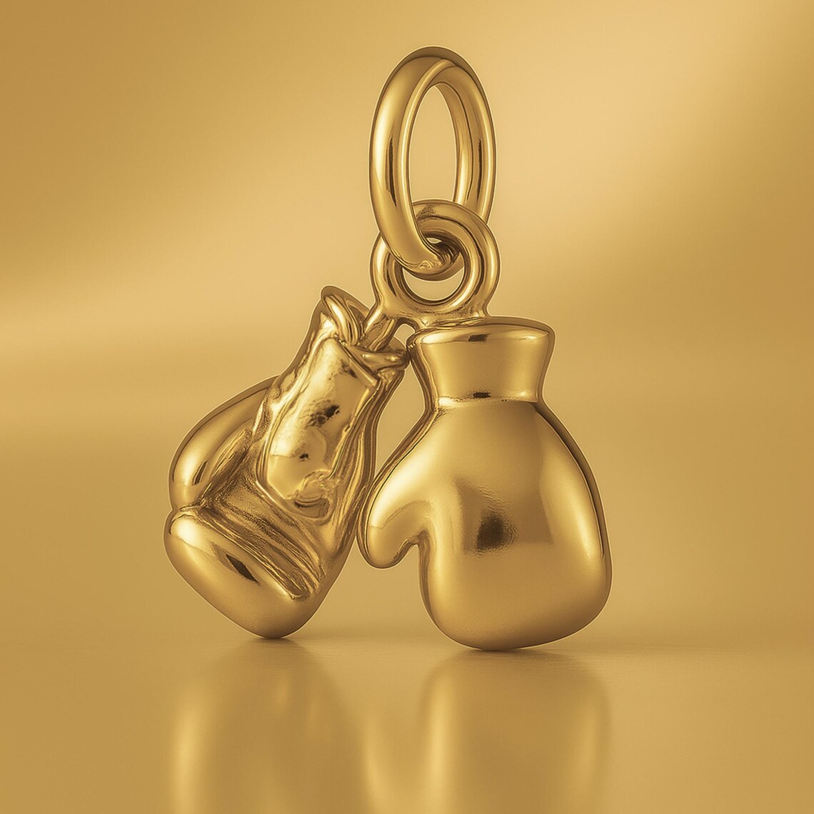 Solid 18ct Yellow Gold Classic Boxing Gloves Charm - Sports Charms ...