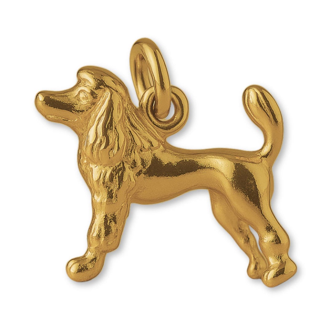 Solid 9ct Yellow Gold Groomed Poodle Dog Charm - Animal Charms - 9k ...