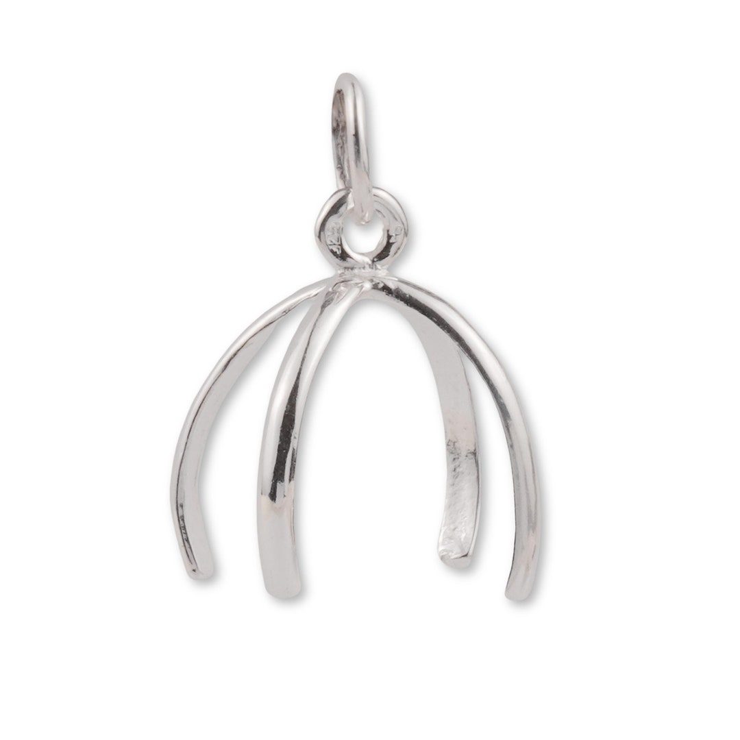 Sterling Silver Necklace Stone Claw Prong Setting With Bail, 925 Silver ...
