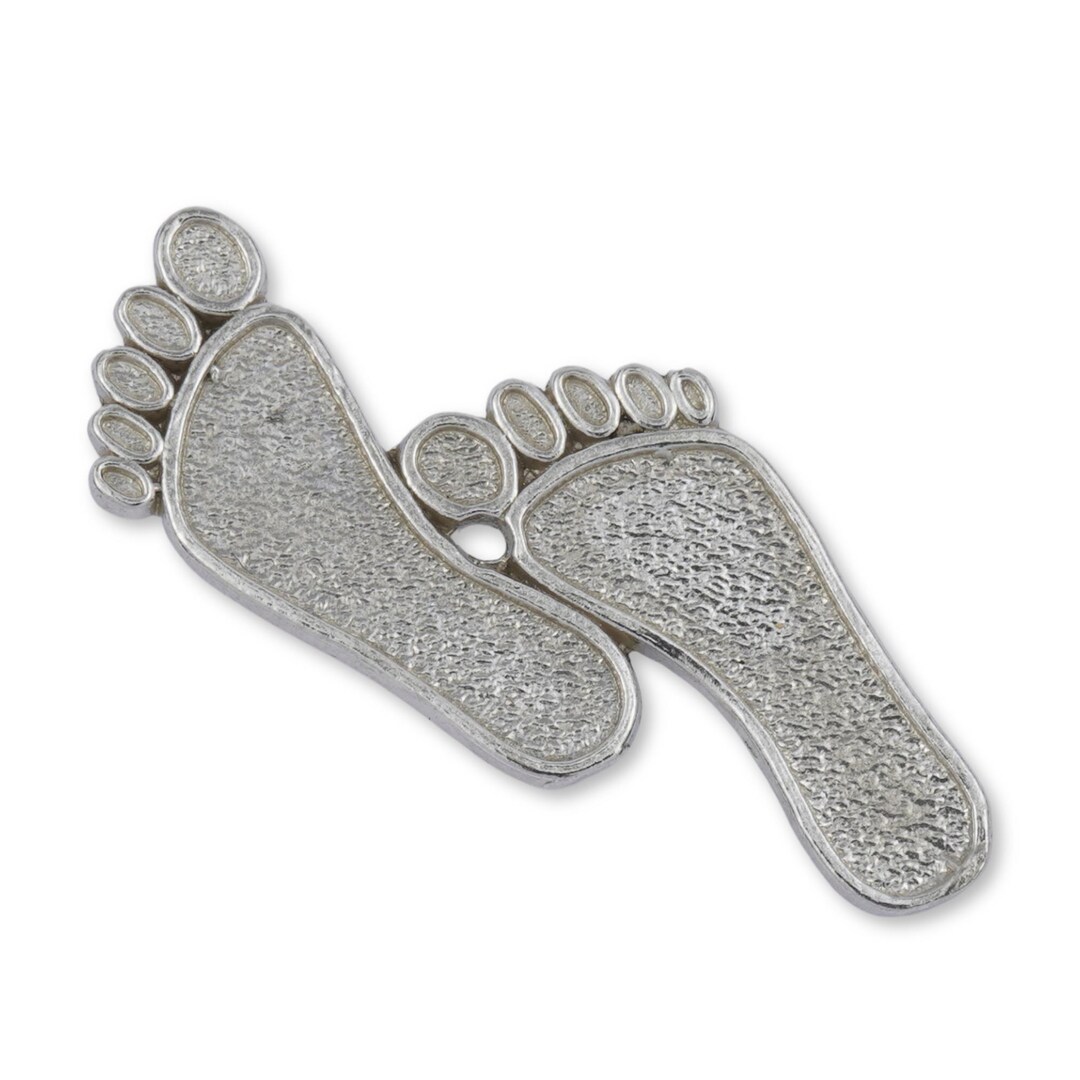 Solid 18ct White Gold Travellers Footprints Charm - Travel and ...