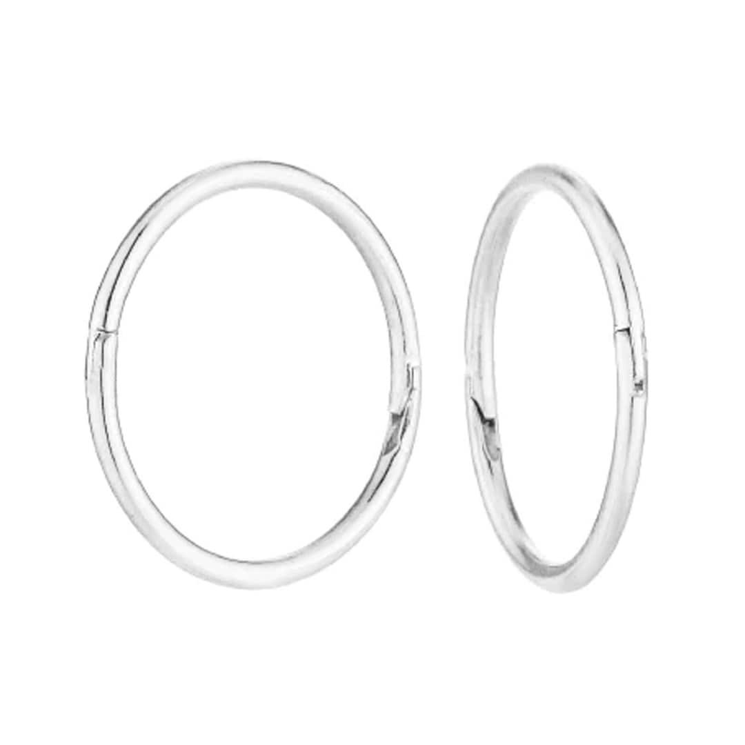Sterling Silver Hinged Sleeper Clicker Hoops Hypoallergenic Silver ...