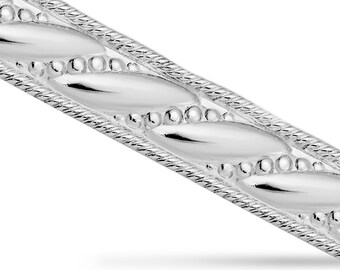 925 Silver Pattern Strip Sterling Silver Embossed Strip - Etsy