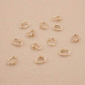 9k Solid Gold Locking Jump Rings - Link Lock Jump Ring - Stamped Oval ...