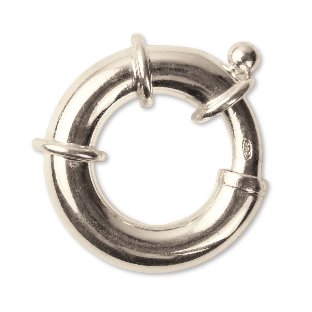 Sterling Silver Large Bolt Ring Clasp - Spring Loaded Trigger Claw ...
