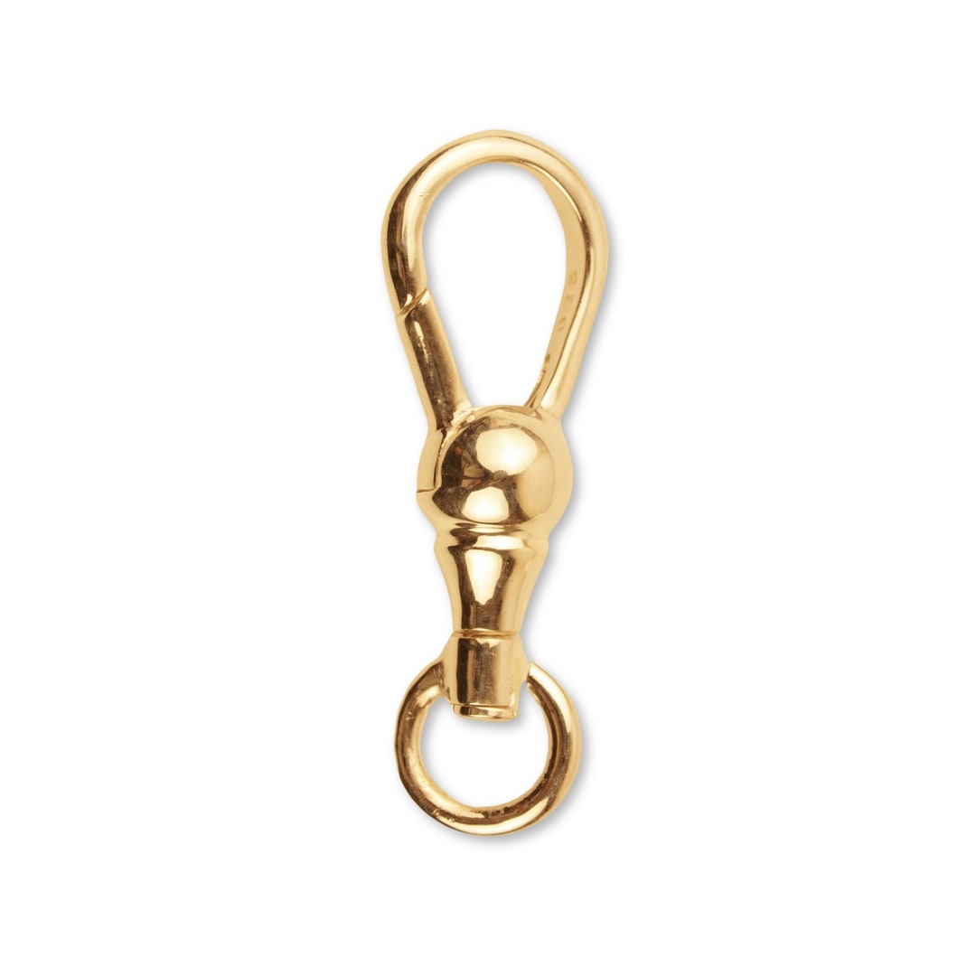 18k Solid Yellow Gold Swivel Albert Clasp - 750 Solid Gold Push Lock ...