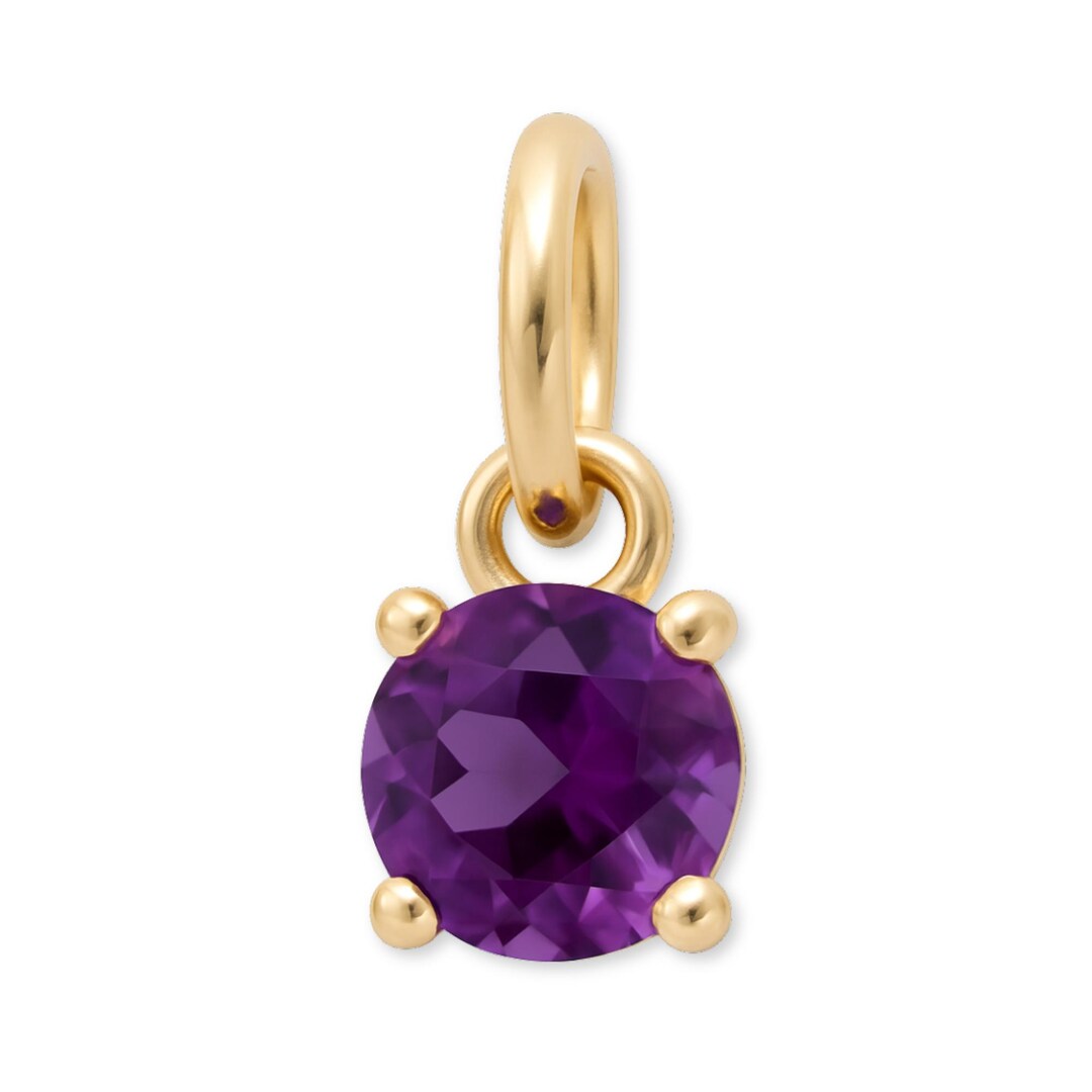 Solid 9ct Gold February Birthstone Charm - Amethyst - 9k / 375 Gold ...