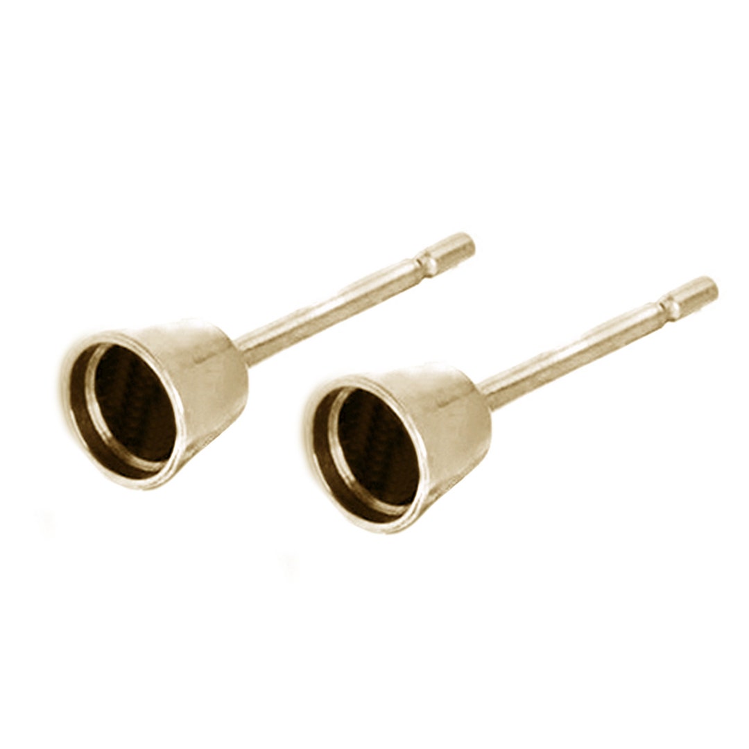 18k Solid Gold Bezel Earring Setting for Gemstones - Round Bezel ...