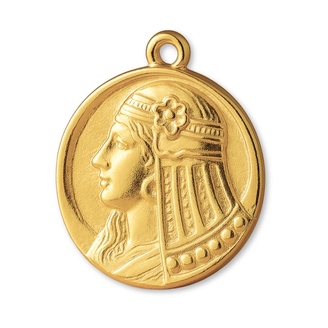 Solid 24ct Pure Gold Moon Goddess Amulet Charm - Fantasy & Celestial ...