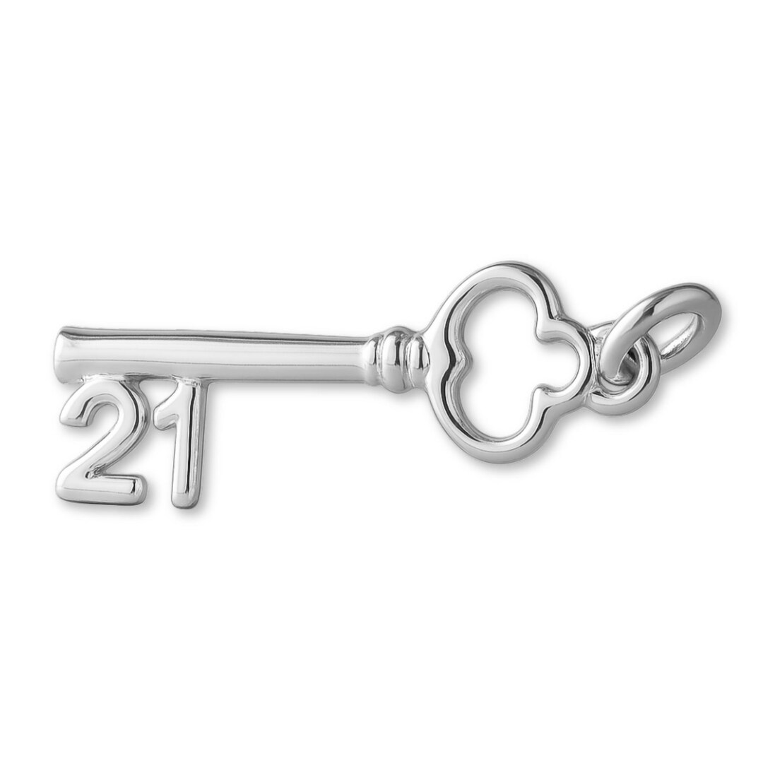 Solid 999 Pure Silver 21 Clover Castle Key Charm - Celebration Charms ...