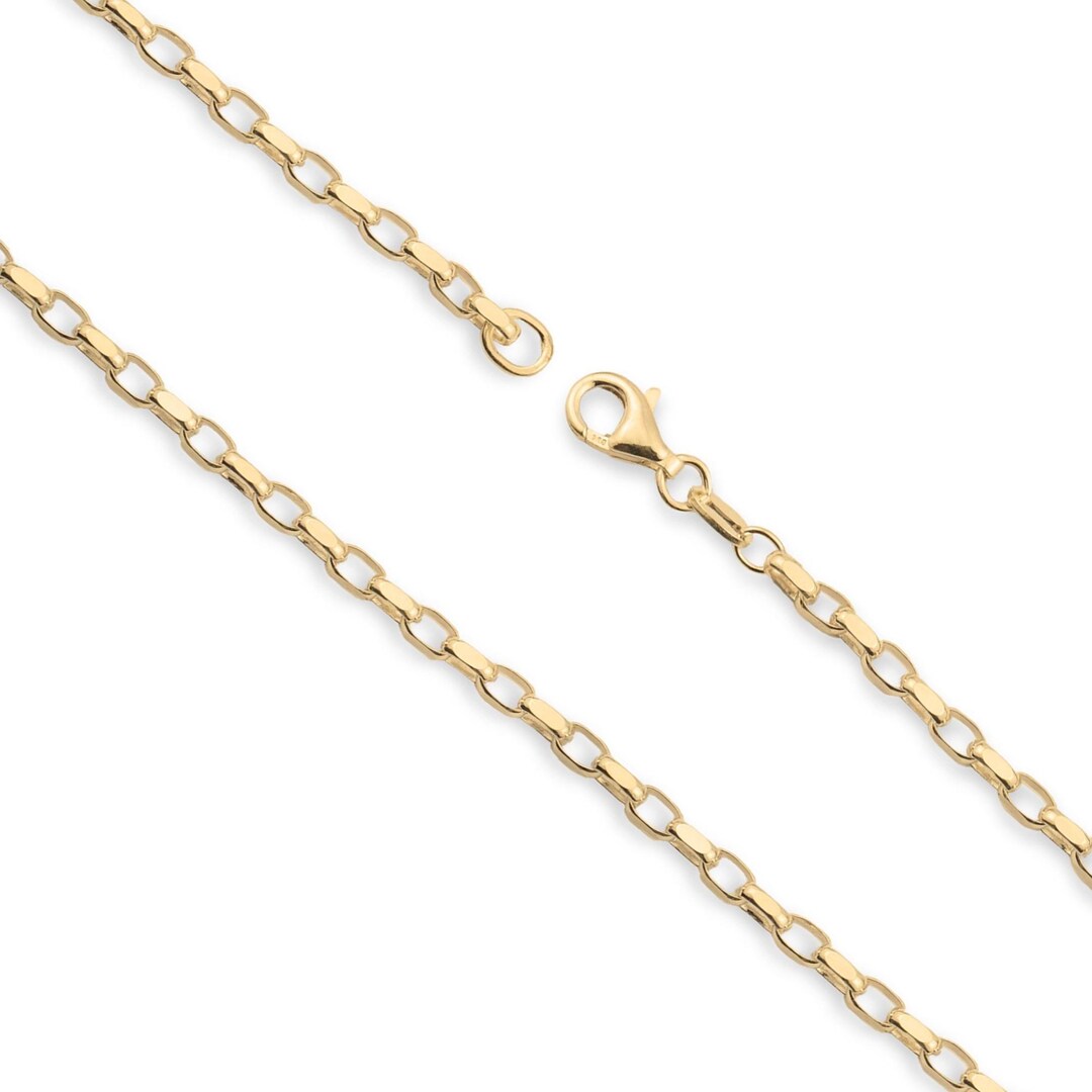 9k Solid Gold Belcher Box Chain Necklace - Custom Length - Solid 375 ...