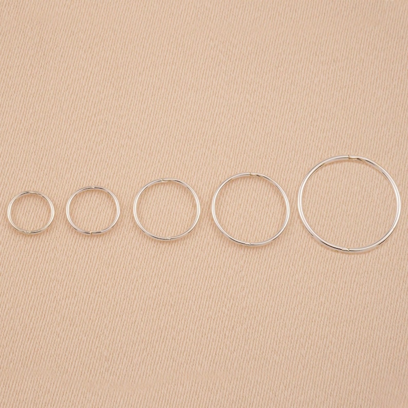 Sterling Silver Hinged Sleeper Clicker Hoops - Hypoallergenic Silver ...