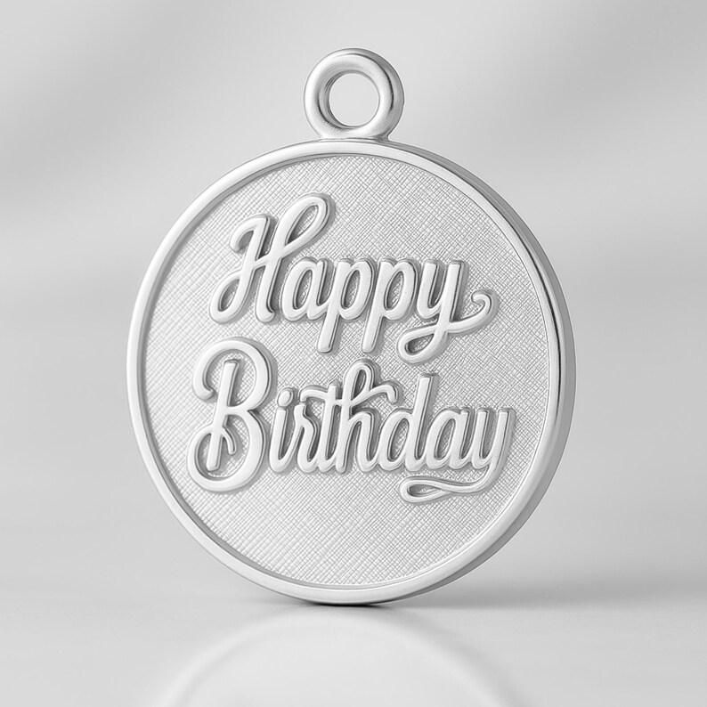 Solid 999 Pure Silver Happy Birthday Amulet Charm - Celebration Charms ...