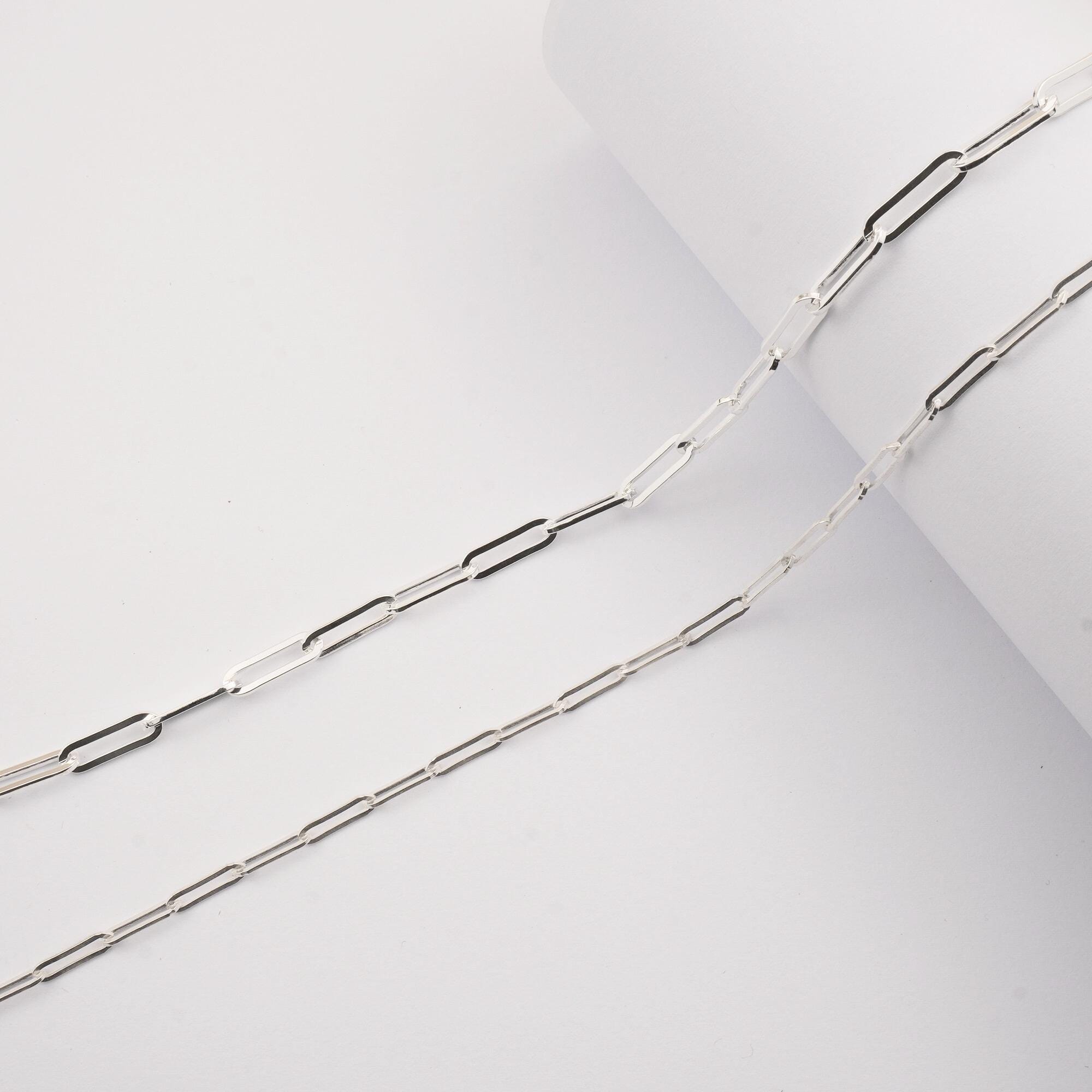 Sterling Silver Paperclip Chain Extender - Custom Length Extension ...