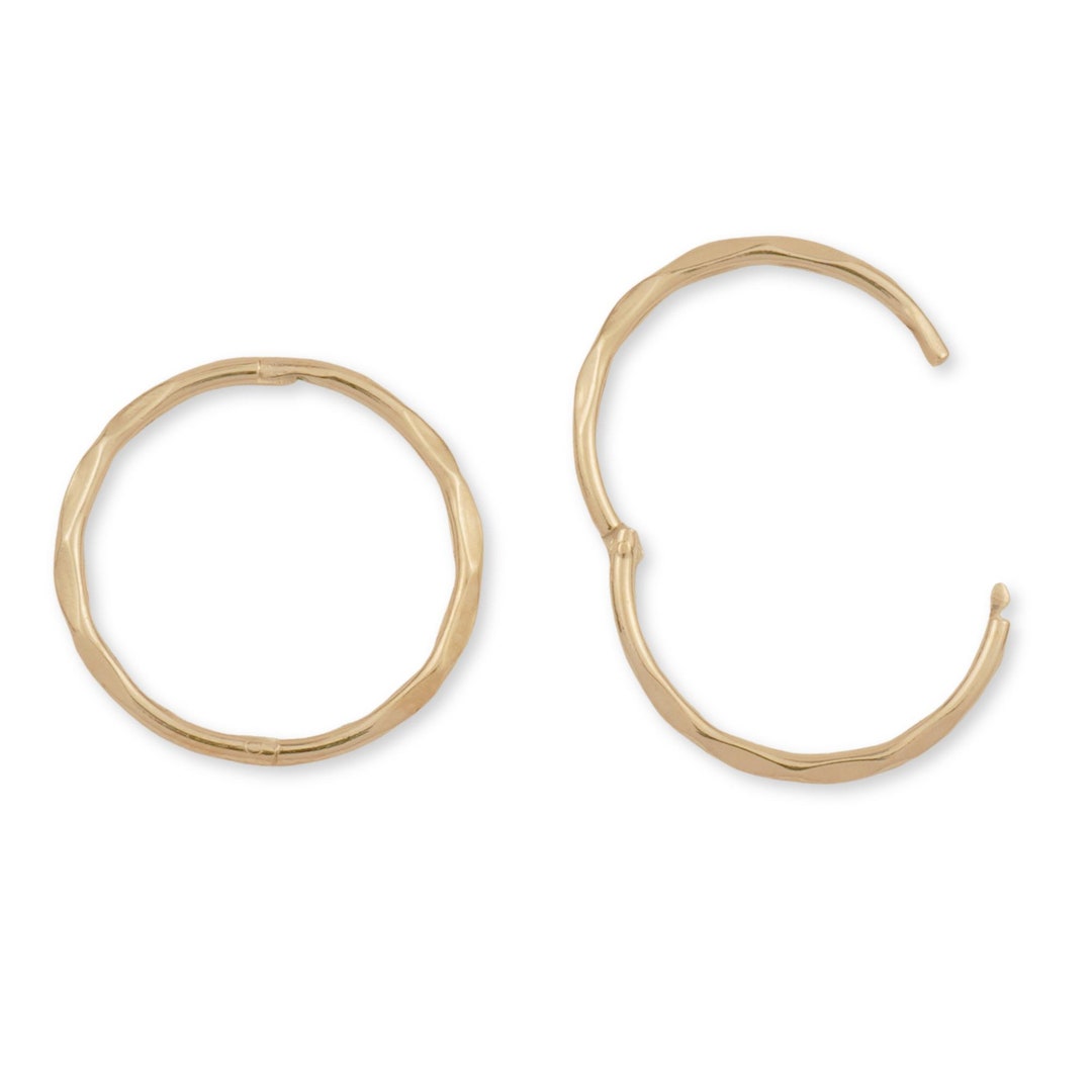 9ct Solid Gold Hinged Sleeper Clicker Hoops, Hypoallergenic 375 Yellow ...