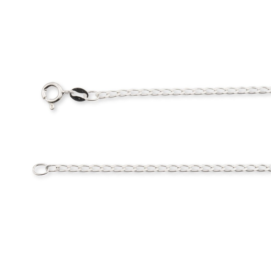 Sterling Silver Long Curb Chain Bracelet - Custom Length - Solid 925 ...