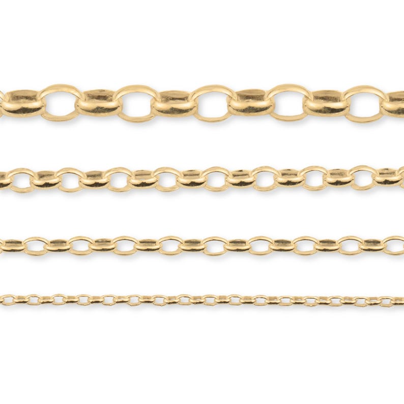 9k Solid Gold Oval Belcher Chain Roll - 375 Yellow Gold Loose Chain ...