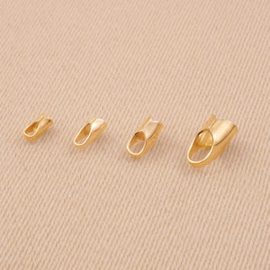18k Solid Gold Round Chain End Cap | 750 Yellow Gold End Caps for Chain ...
