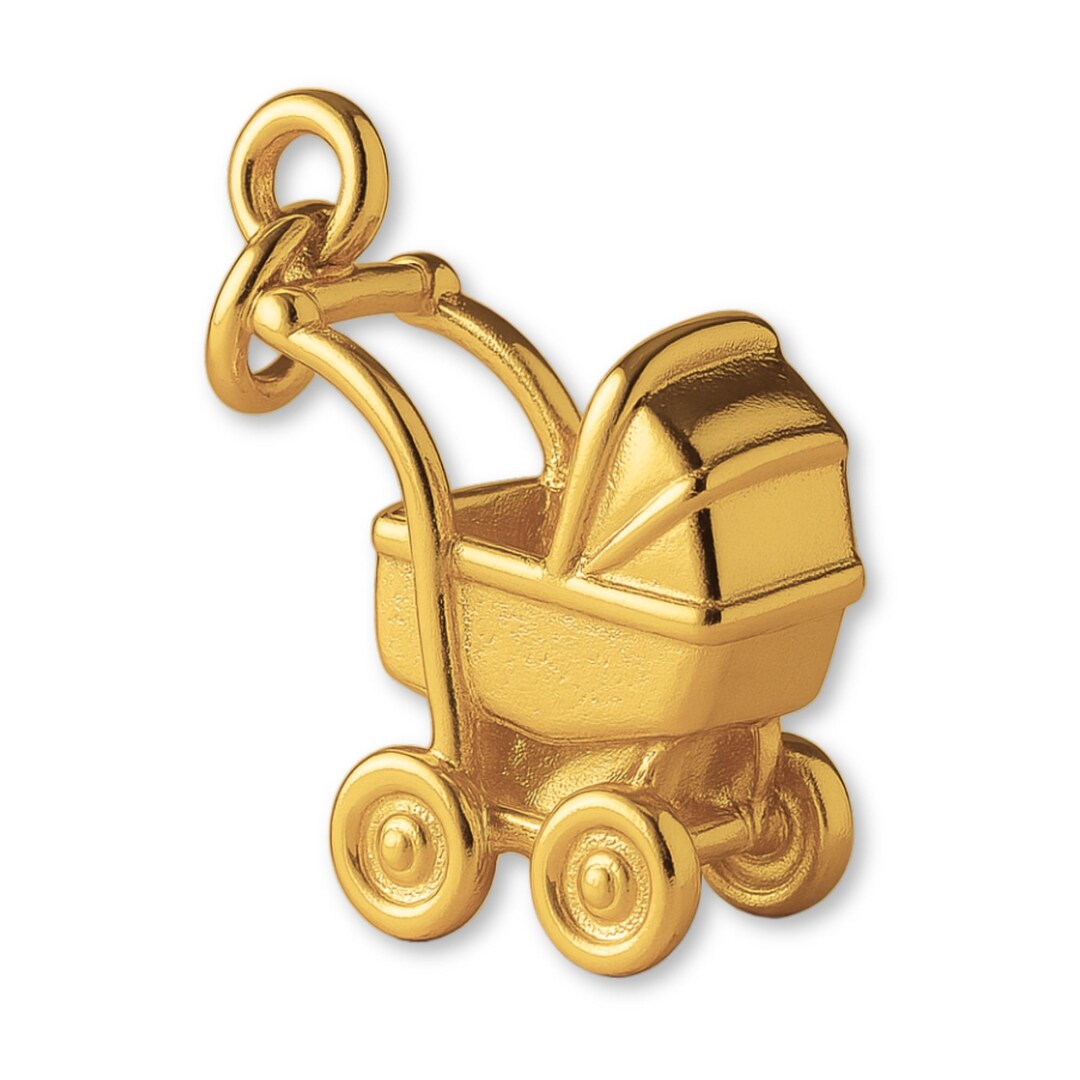 Solid 24ct Pure Gold Mid-century Baby Pram Charm - Baby & Childhood ...