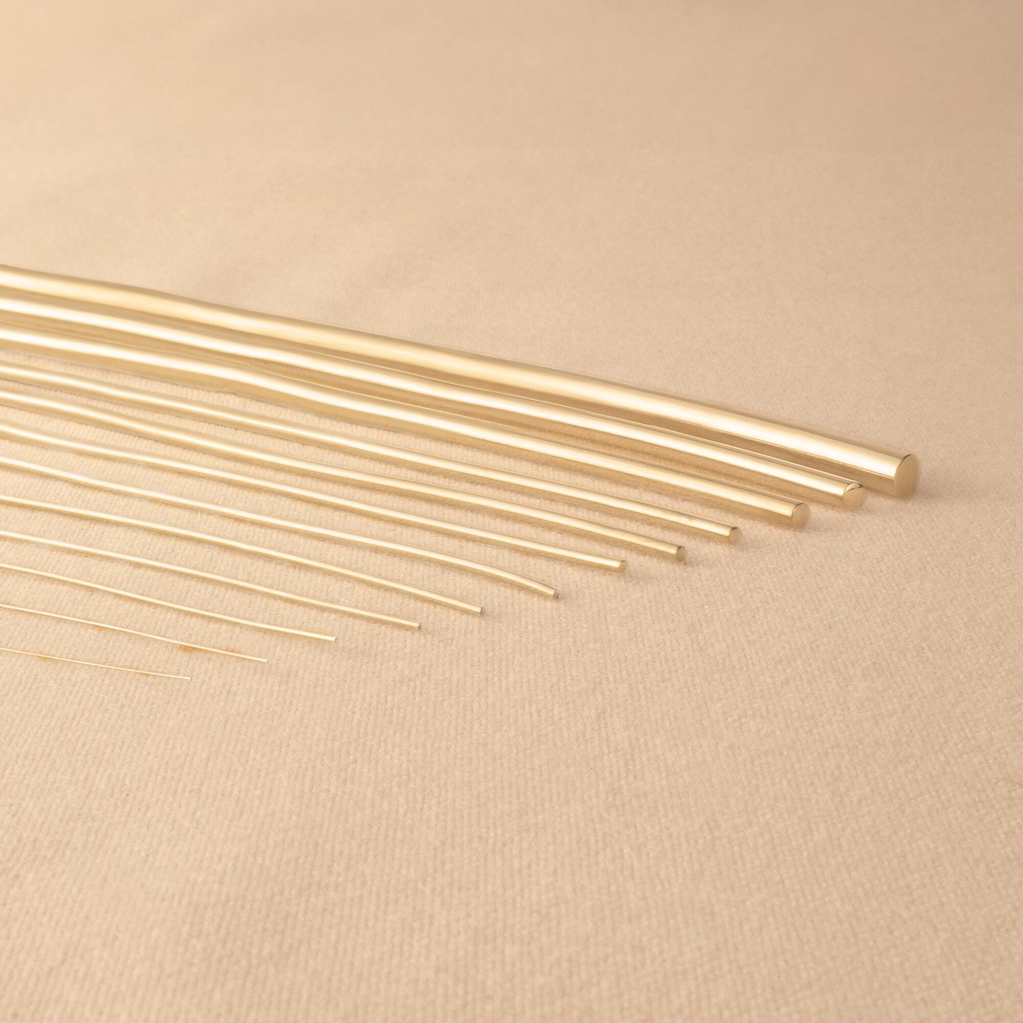 14k Solid Gold Wire - 10cm - 585 Yellow Gold Half Hard Wire, Genuine ...