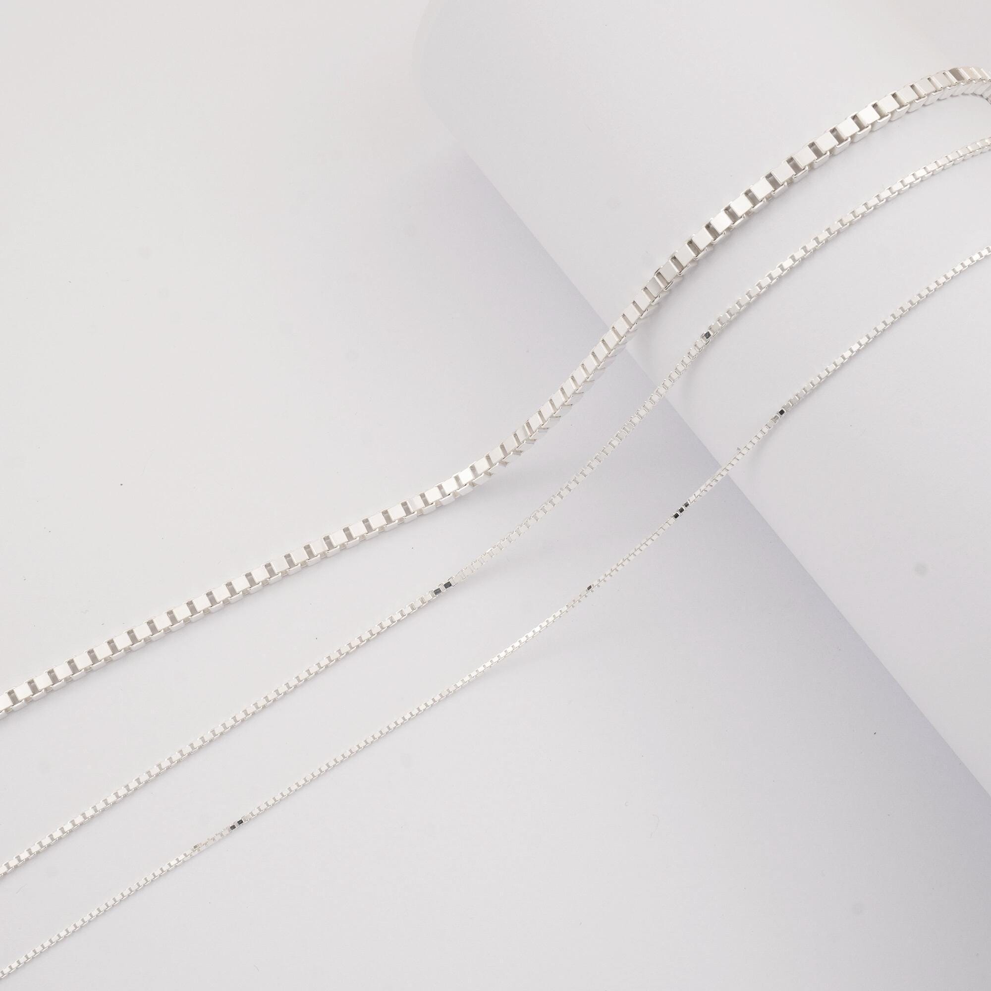 Sterling Silver Box Chain Extender - Custom Length Extension Chain for ...
