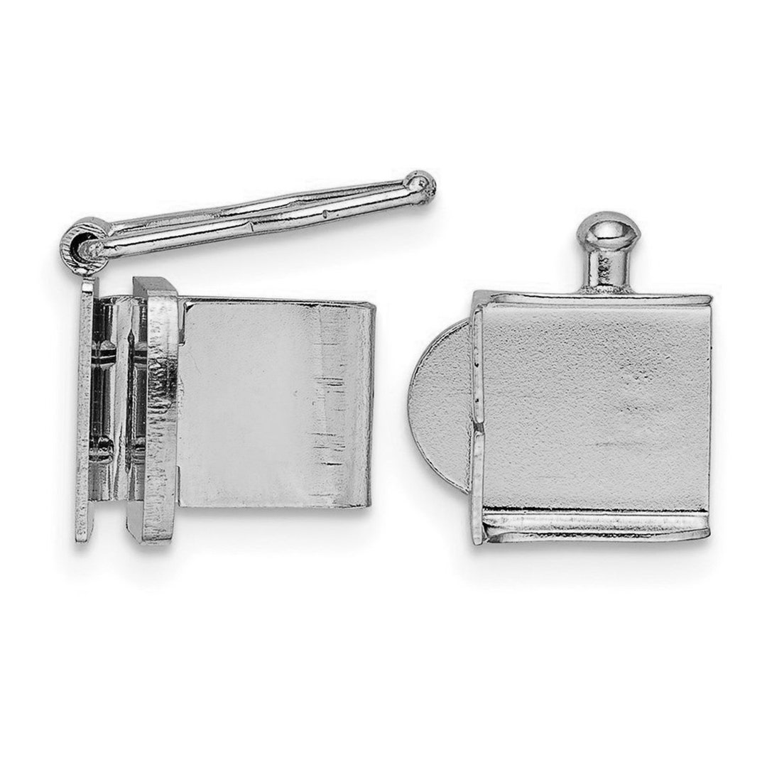 9K Solid White Gold Box Clasp With Security Latch - Two Piece Locking ...