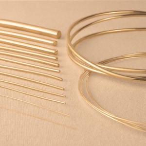 14k Solid Gold Wire - 10cm - 585 Yellow Gold Half Hard Wire, Genuine ...