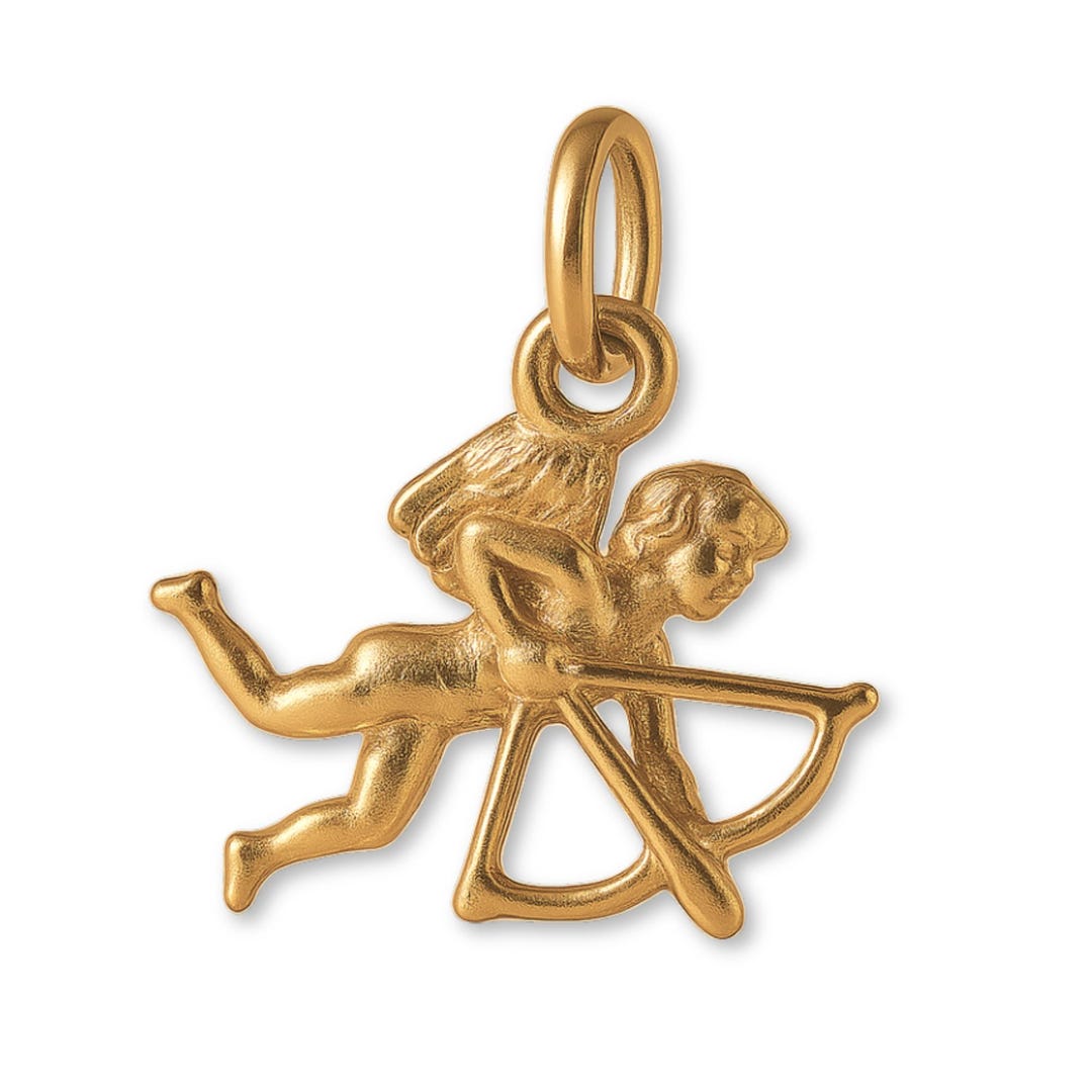 Solid 24ct Pure Gold Classic Cupid Charm - Love Charms - 24k Necklace ...