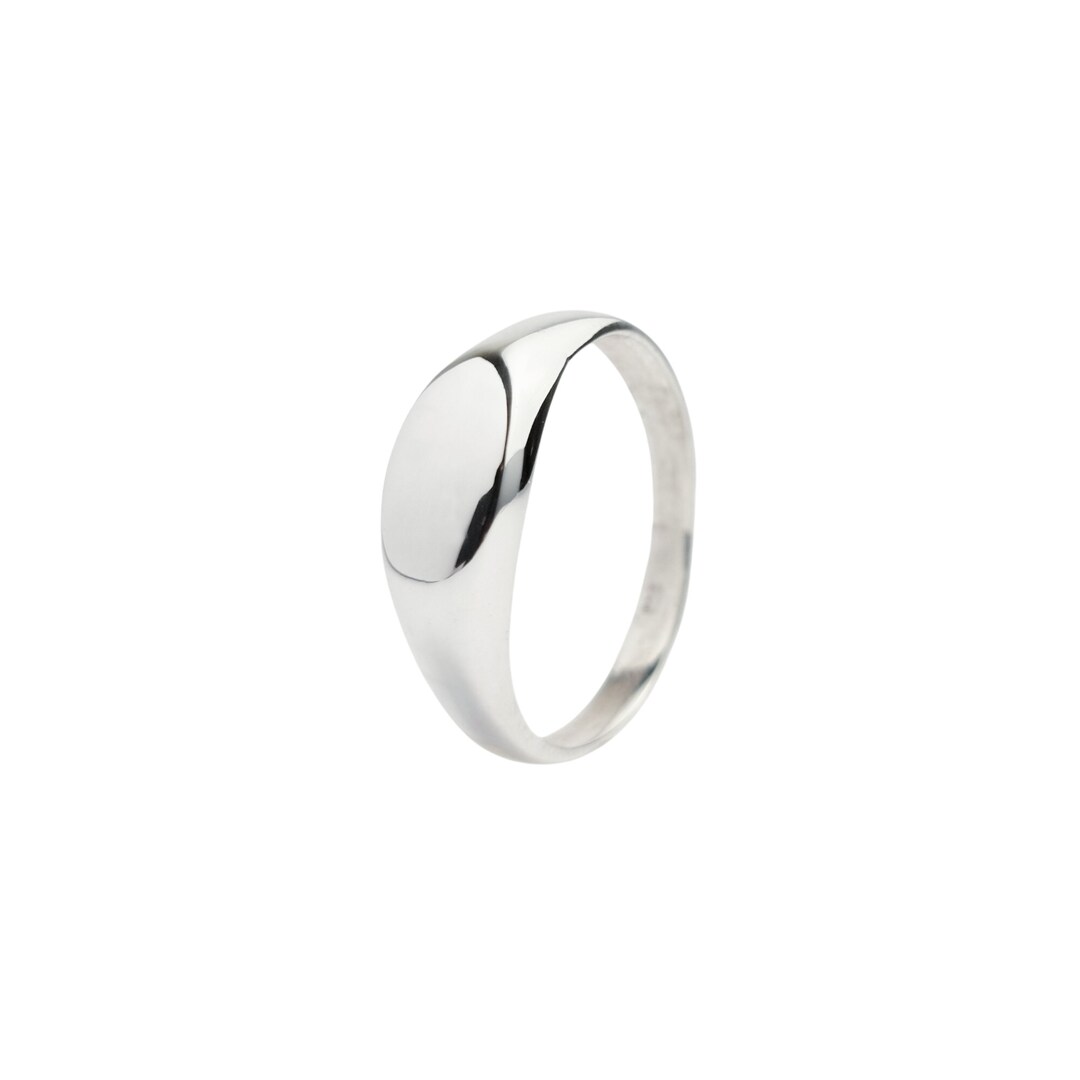 Sterling Silver Thin Oval Signet Ring Engraving Blank, 925 Silver Ring ...