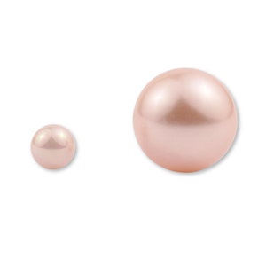 4mm - 10mm Round Pink Pearls | High Lustre AA | Half Drilled Loose ...