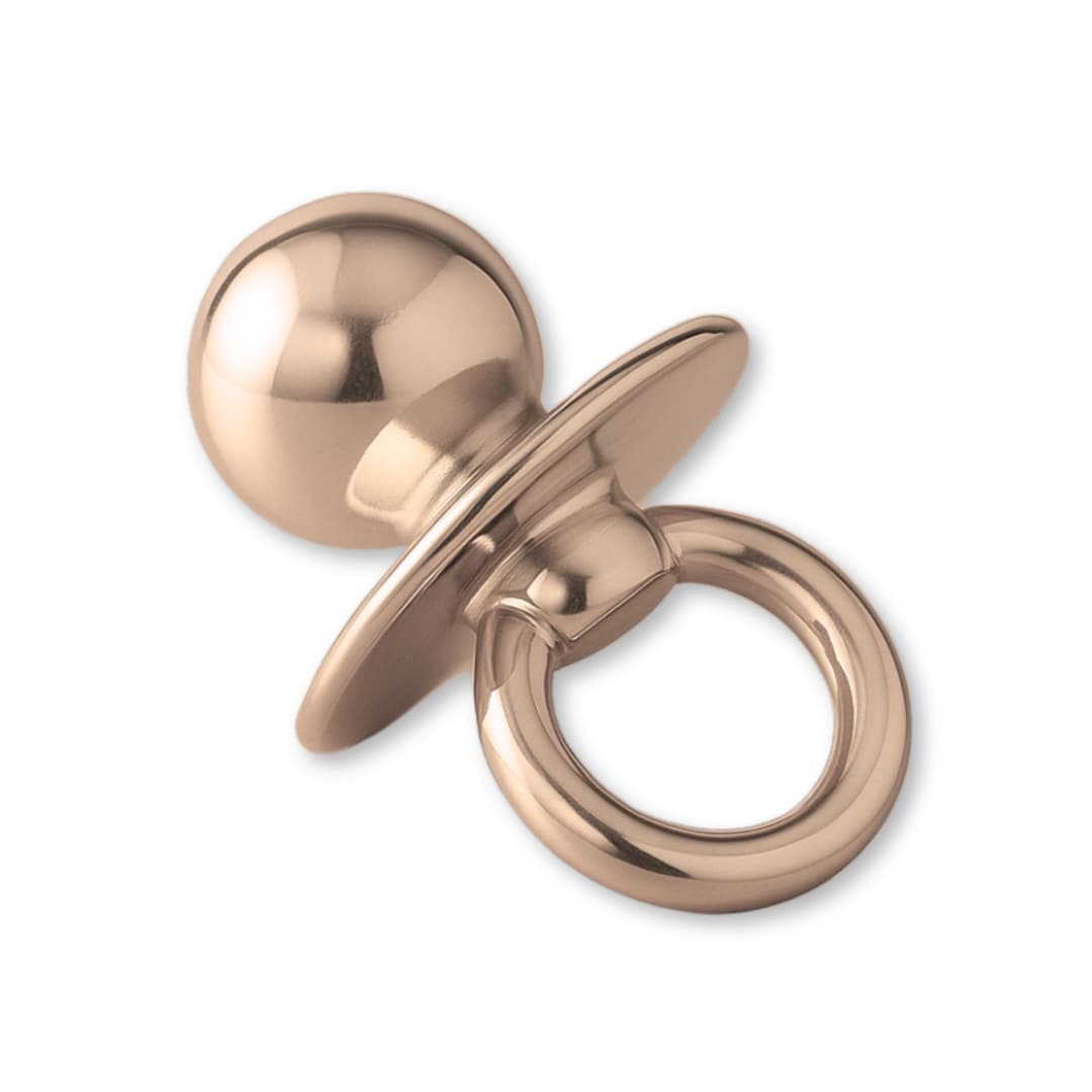 Solid 18ct Rose Gold Modern Pacifier Charm - Baby & Childhood Charms ...